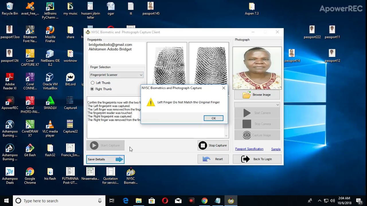 How to use NYSC biomertics client to capture thumb print and passport ...