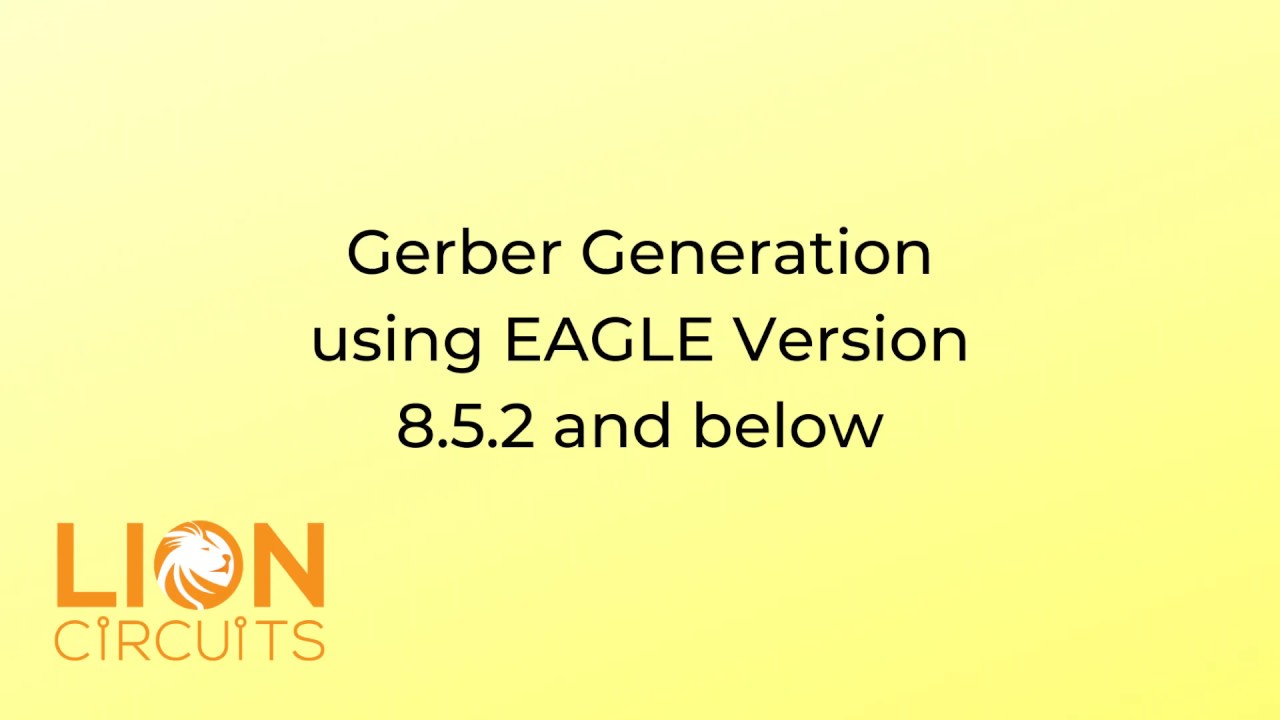 Gerber Generation using EAGLE Version 8 5 2 and below - YouTube