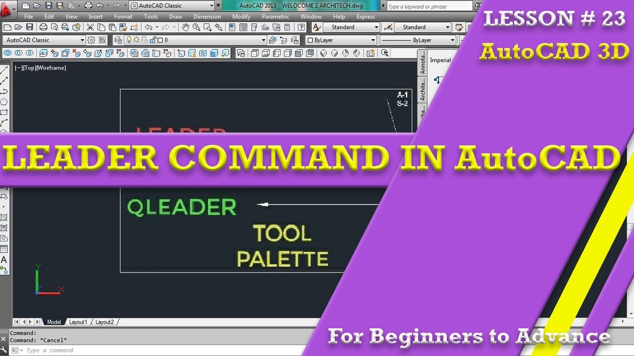LEADER COMMAND IN AutoCAD LESSON 23 Quick Leader Command Multi leader-command-in-autocad-lesson-23-quick-leader-command-multi