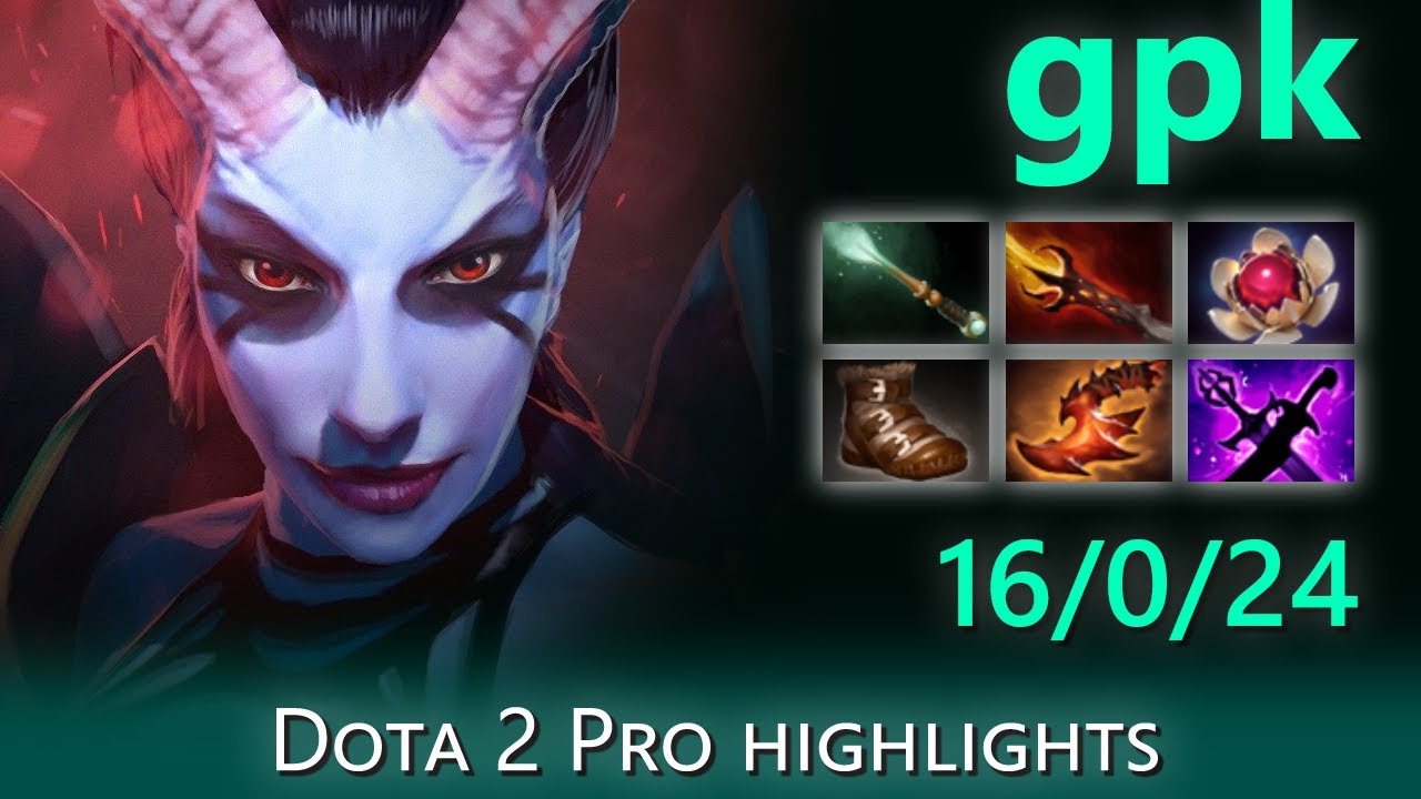 gpk 16-0 Queen of Pain | Dota 2 Epic Pro Highlights - YouTube