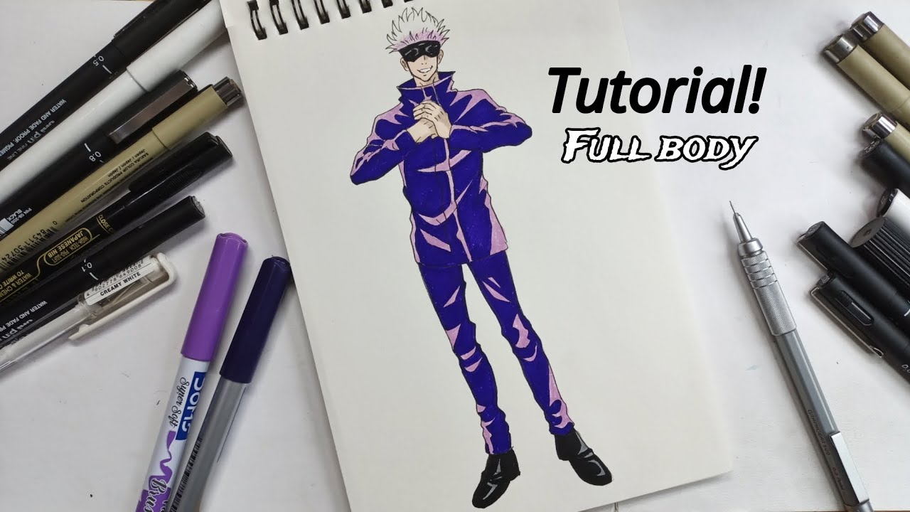 How to draw Gojo Satoru Full Body | Easy Step by Step | Gojo from ...