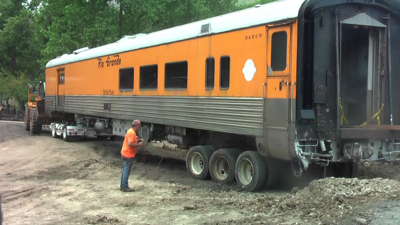 Moving the D&RGW Combine Car No. 1230 - YouTube