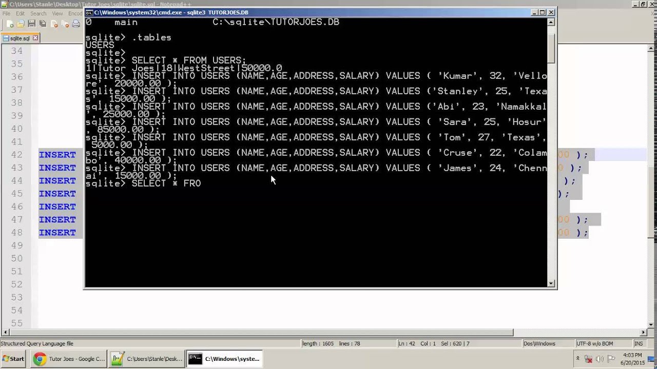 Formating Output In Sqlite Database Tamil Part 4 Youtube