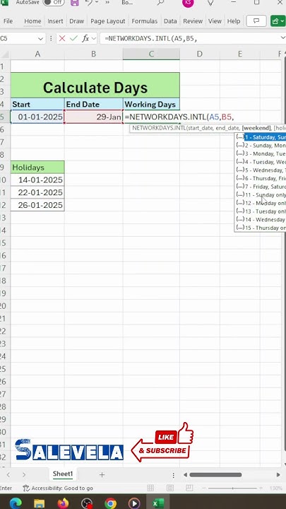 How to Calculate Working Days in Excel 📅 | Exclude Weekends & Holidays Easily! - YouTube