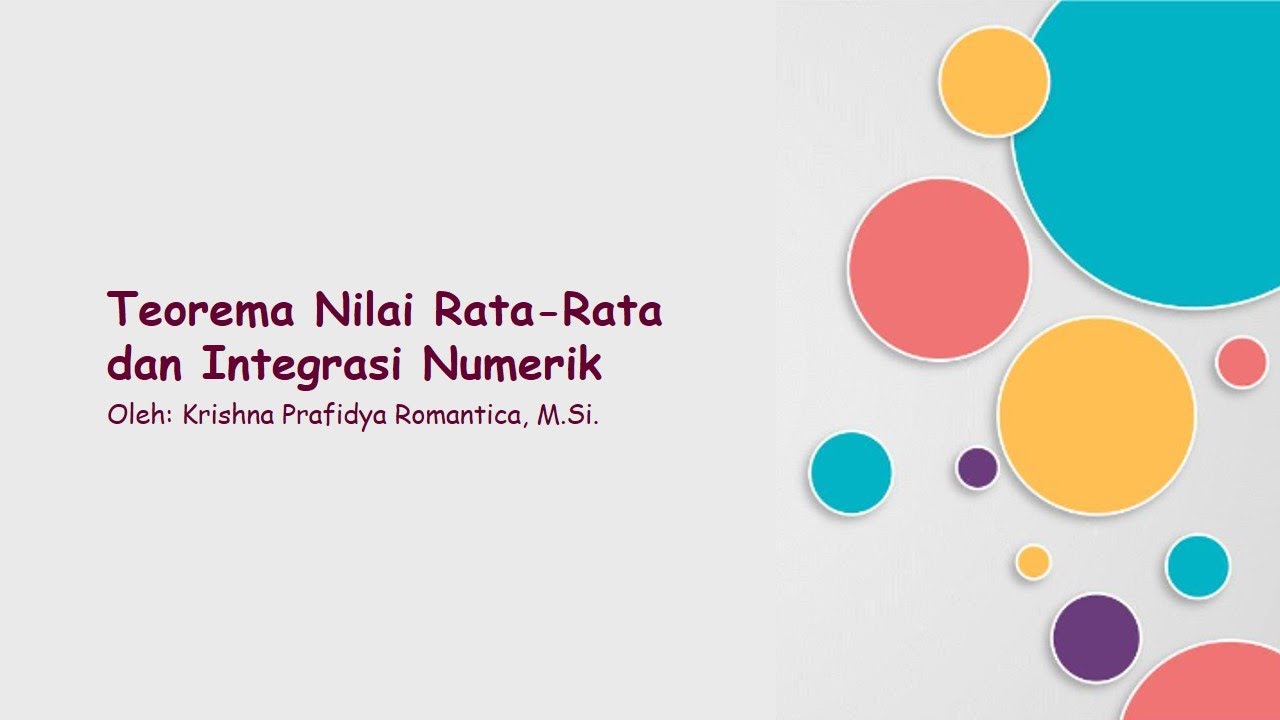 Teorema Nilai Rata-rata & Integrasi Numerik - YouTube