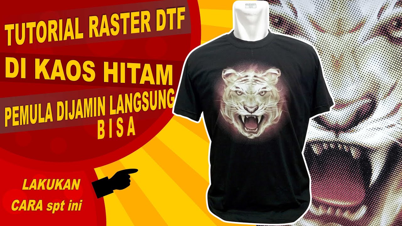 Cara raster DTF di kaos hitam | Halftone design - YouTube