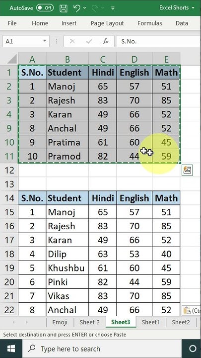 Copy And Paste Excel Visible Data Only Shorts Youtube 