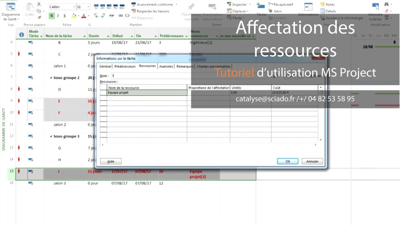 Tuto 11 l'affectation des ressources sous MS Project - YouTube