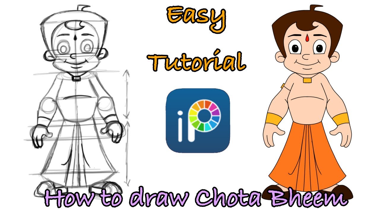 How to draw Chota Bheem in ibis paint x / Chota Bheem drawing / easy ...