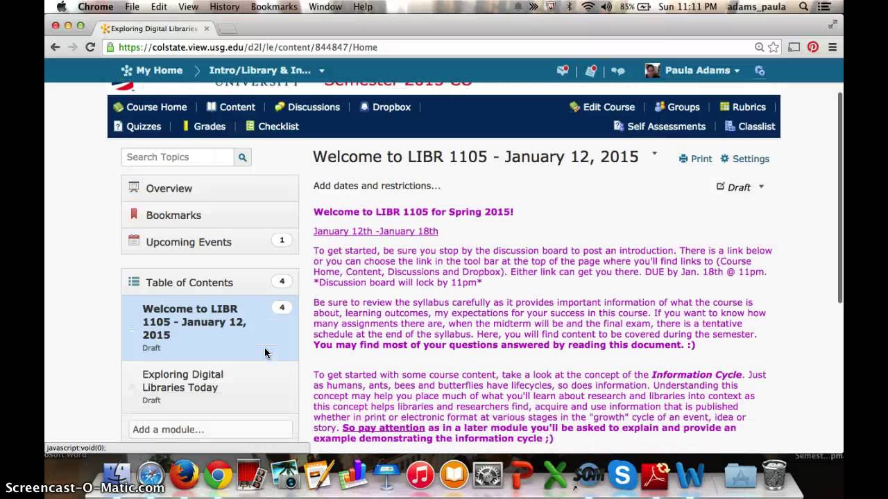 LIBR 1105 & CougarView Spr 2015 - YouTube