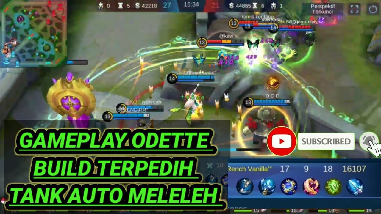 GAMEPLAY ODETTE BUILD TERPEDIH | TANK AUTO MELELEH - YouTube