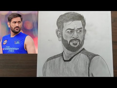 MS Dhoni Portrait sketch: learning to draw : Grid method : How to draw ...