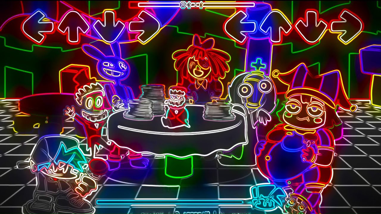Fat POMNI The Amazing Digital Circus in Friday Night Funkin | FNF Neon ...