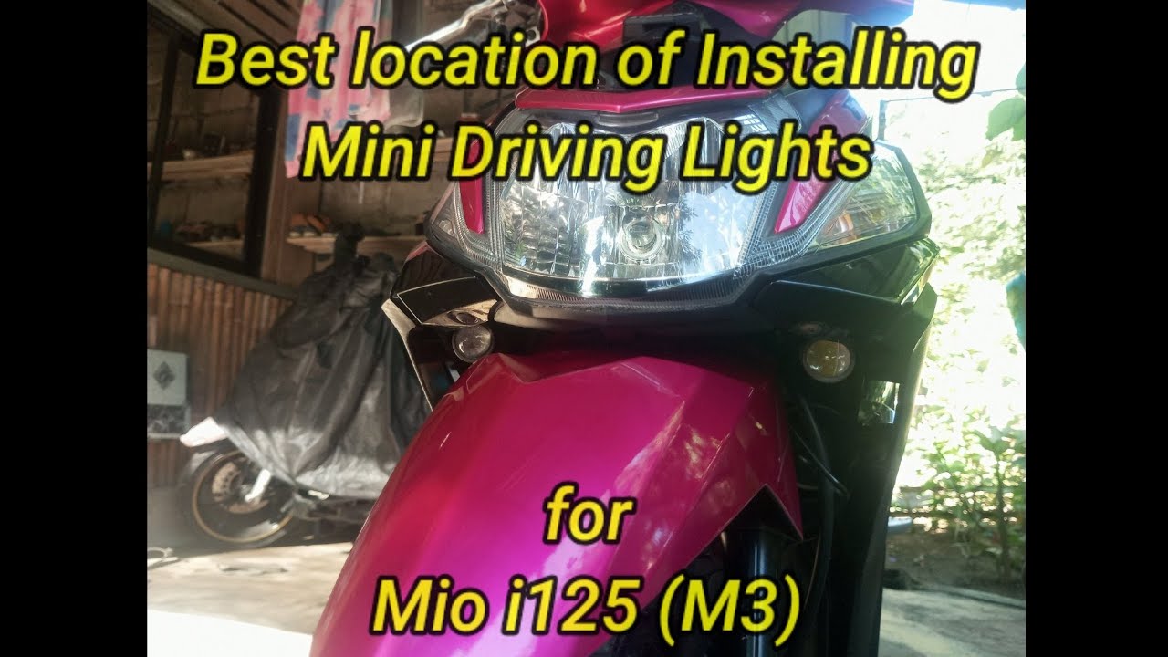 Best Location of installing Mini Driving Lights for Mio i125 - YouTube