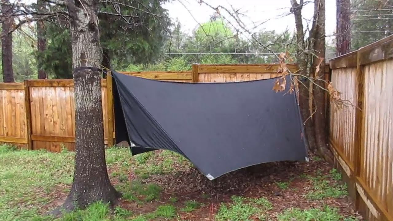 Rain Testing the Membrane Sil Tarp - YouTube