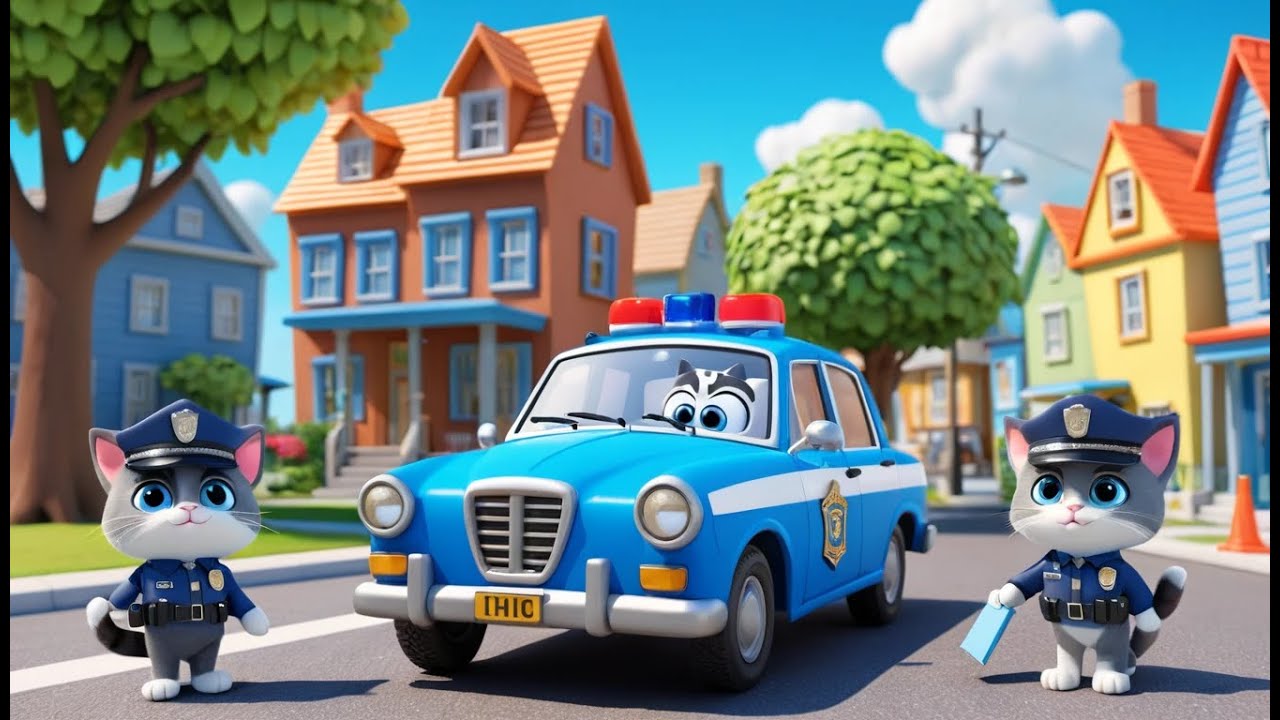 Bongo the Police Car | Police Car Cartoon for Kids | Fun Safety Rhyme ...