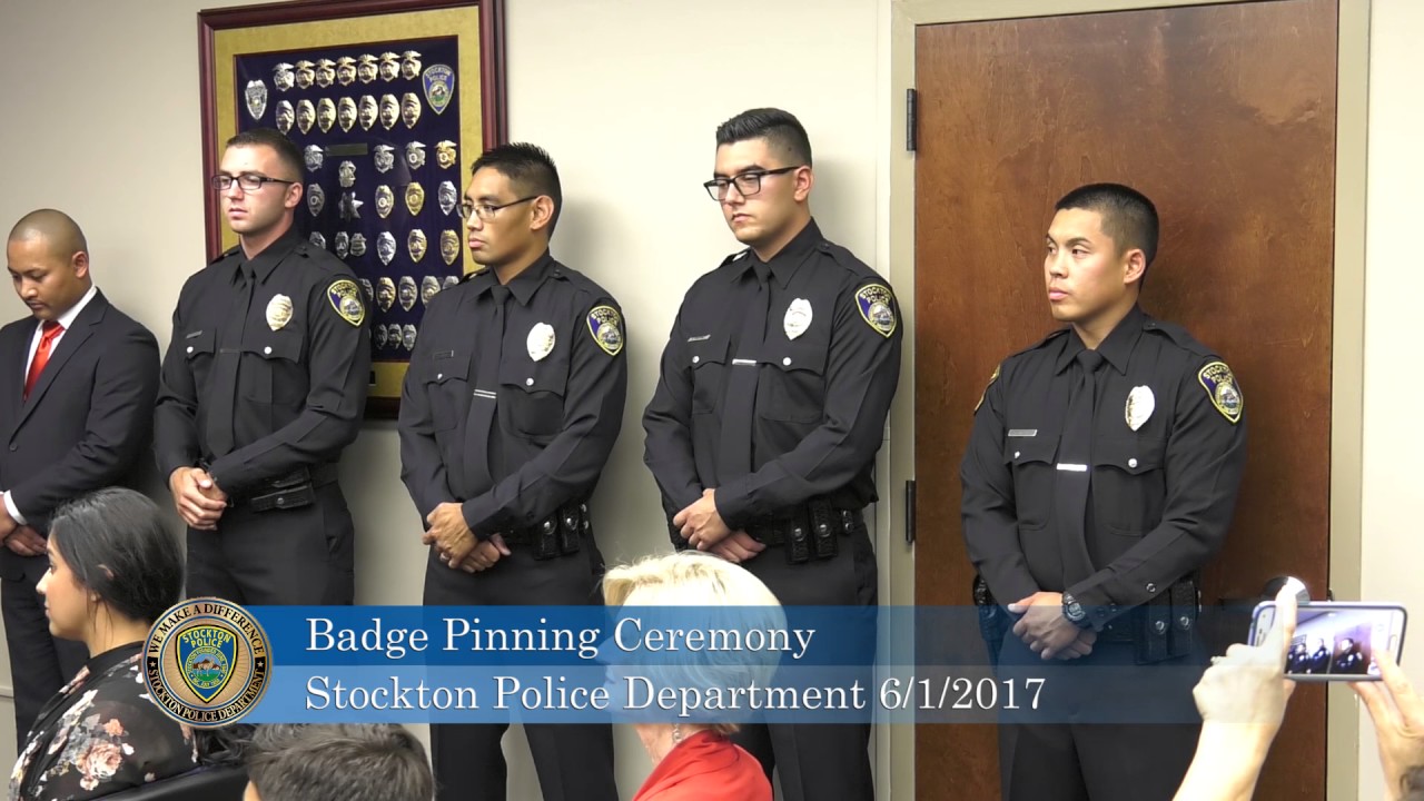 Stockton PD Badge Pinning Ceremony June 1, 2017 - YouTube