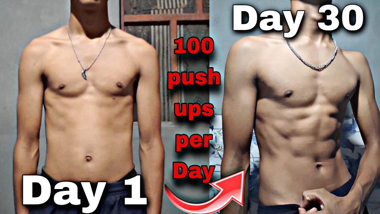 100 push-ups Daily For 30 Day's । 30 Day's transformation skinny to ...