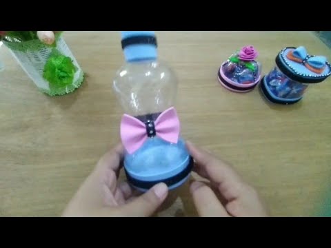 DIY | IDE TEMPAT PERMEN UNIK DARI BOTOL BEKAS | #daurulangsampah - YouTube