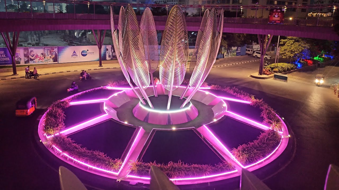 Mindspace IT Park Night View Skywalk open to Public - YouTube