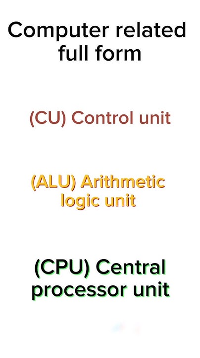 Basic Computer Full form . बेसिक कंप्यूटर फूल फॉर्म। - YouTube
