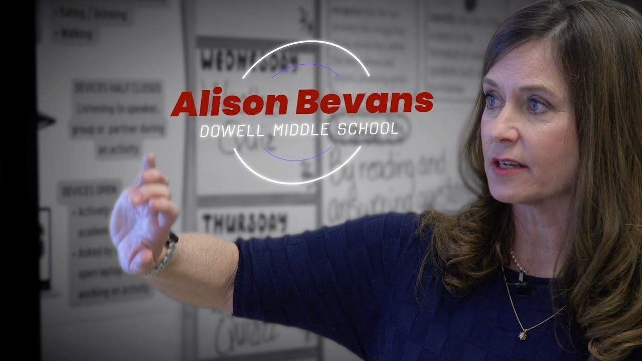 Alison Bevans - 2023 Dowell Middle School Teacher of the Year - YouTube