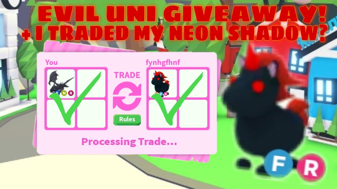 EVIL UNICORN GIVEAWAY + I TRADED MY NEON SHADOW?? 🌹 PixiePatch ROBLOX ...