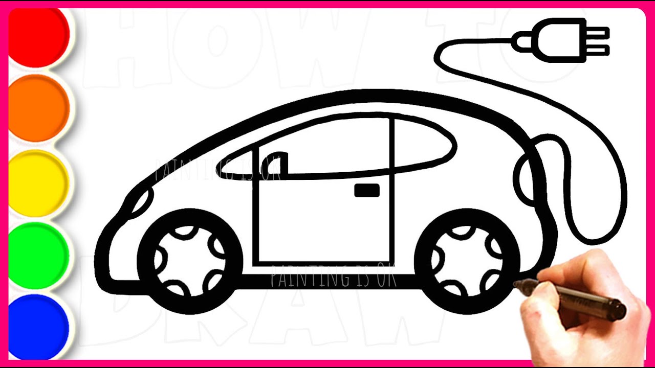 🚙🚘 HOW TO DRAW ELECTRIC CAR | Car Step by Step for Beginners - YouTube