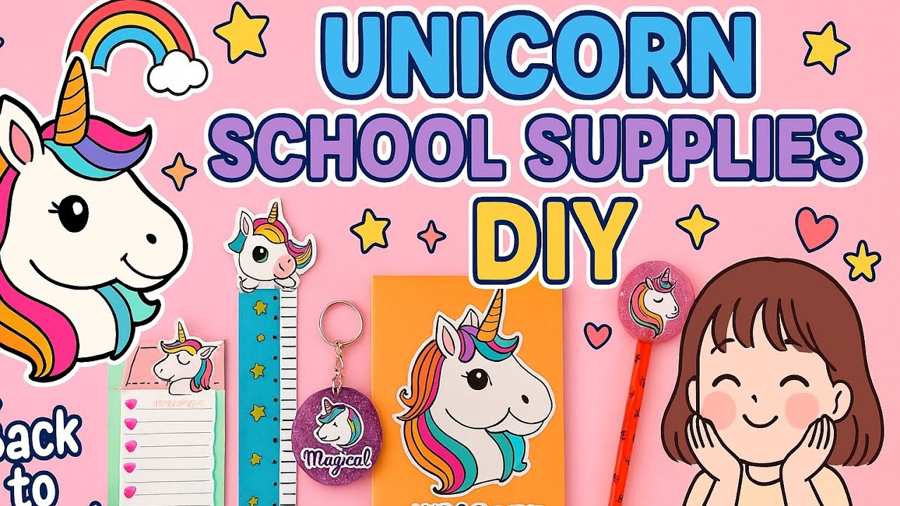 DIY Unicorn School Supplies | Cute & Easy Stationery Ideas|| - YouTube