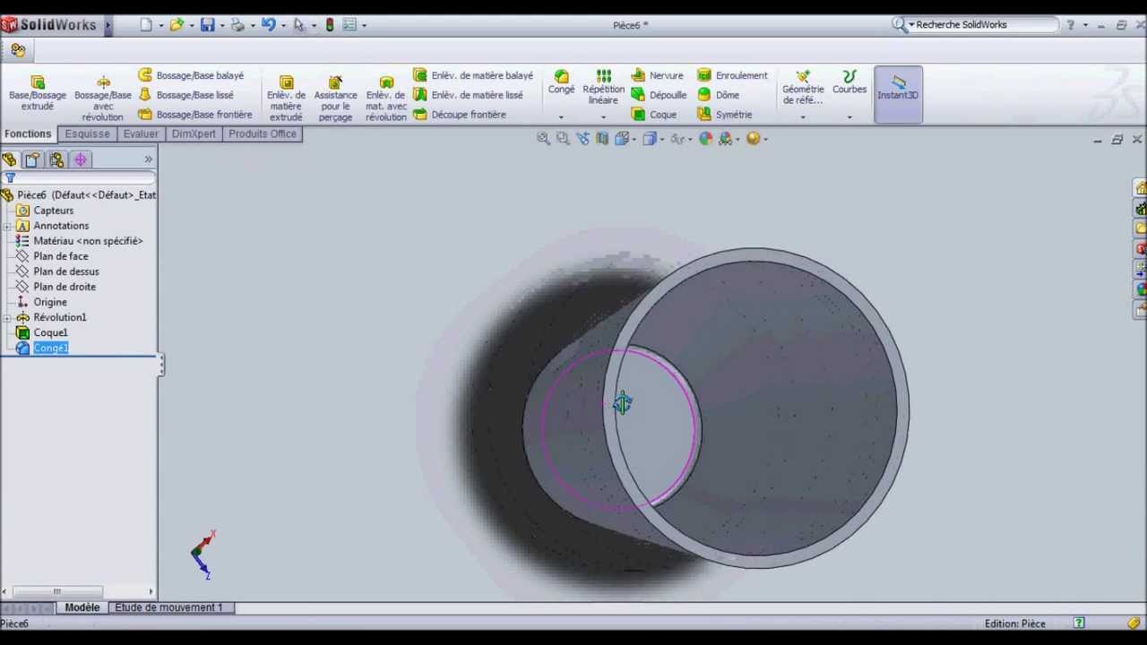 Tutoriel SolidWorks n°2 : Bossage et Enlèvement de Matière par ...