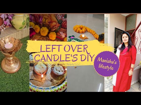 How to reuse tea light candle holder? ll Left over candles diy ll - YouTube