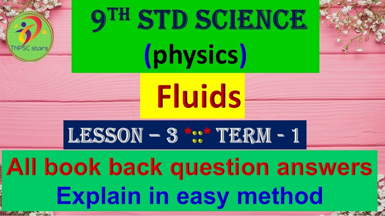 Fluids | 9th std science | lesson 3 | book back answers | physics | explain in easy method - YouTube