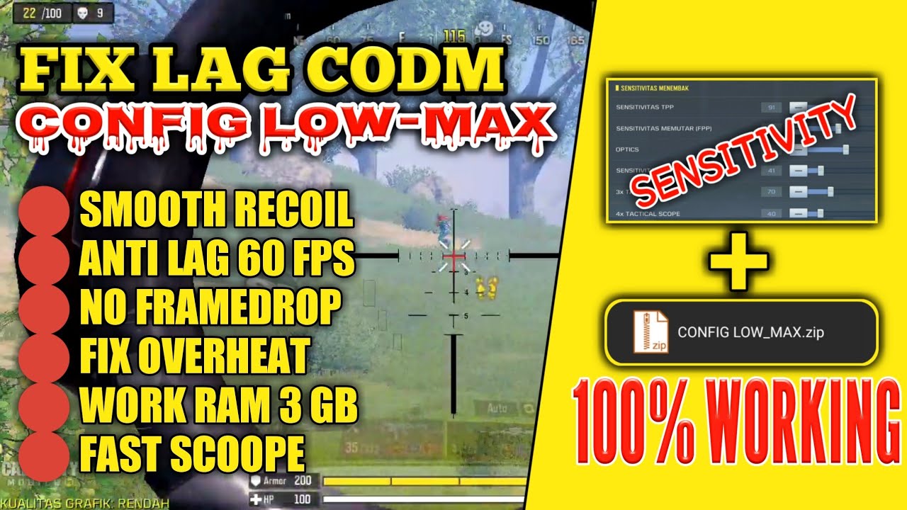 [SEASON 8] BEST FIX LAG COD MOBILE | CONFIG + SENSITIVITY SMOOTH RECOIL | ANTI LAG 60 FPS - YouTube