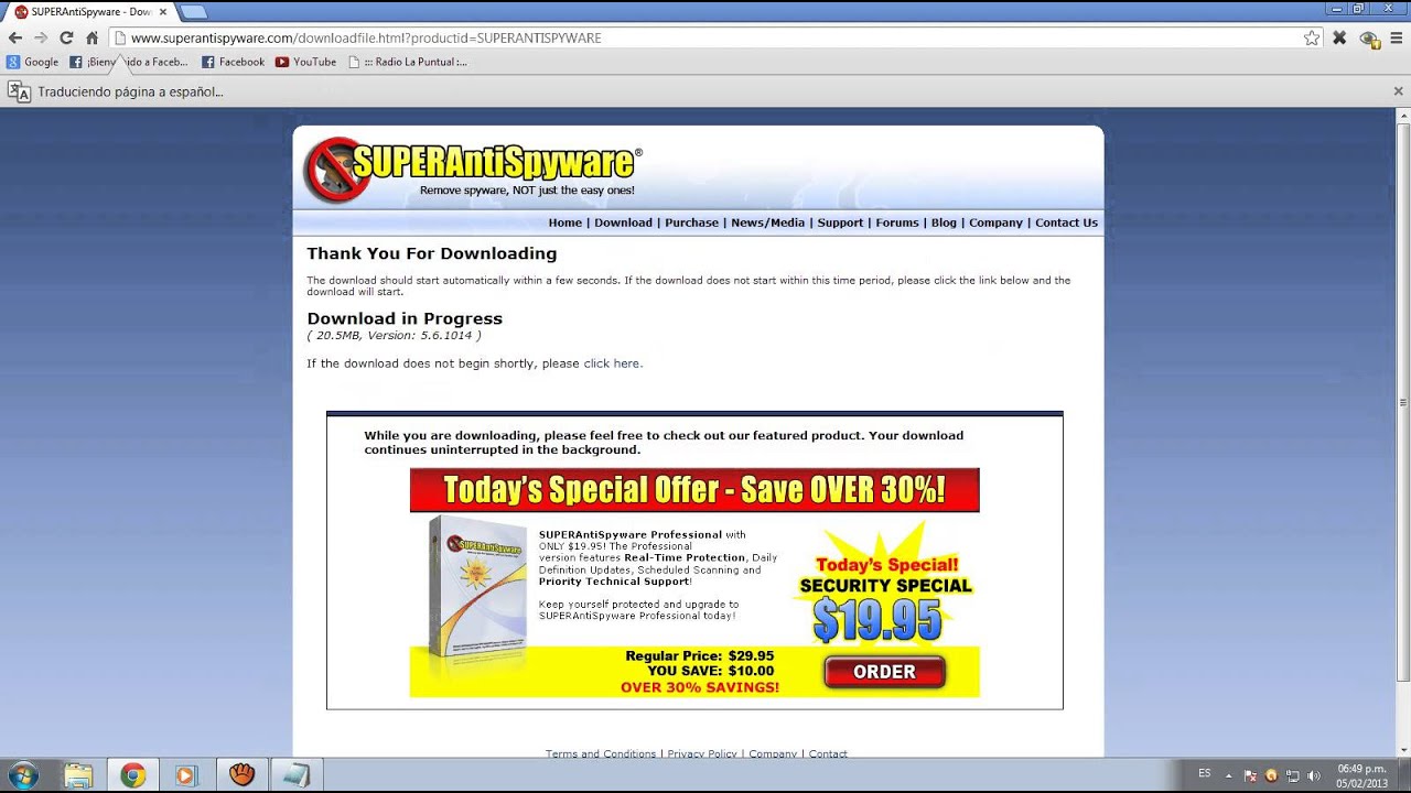 como descargar,instalar y usar superantispyware - YouTube