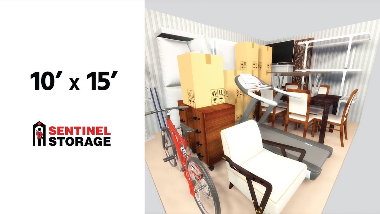 Sentinel Storage 10x15 Unit Storage Size Guide - YouTube
