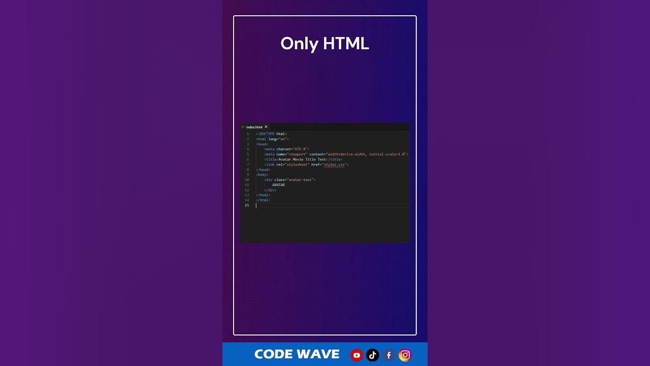 Avatar Movie Title Creation Using Css Codewave Html Css Youtube