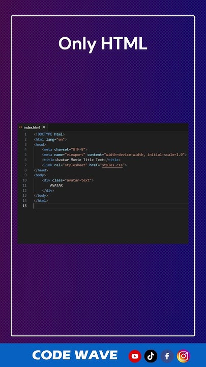 Avatar Movie Title Creation Using Css Codewave Html Css Youtube