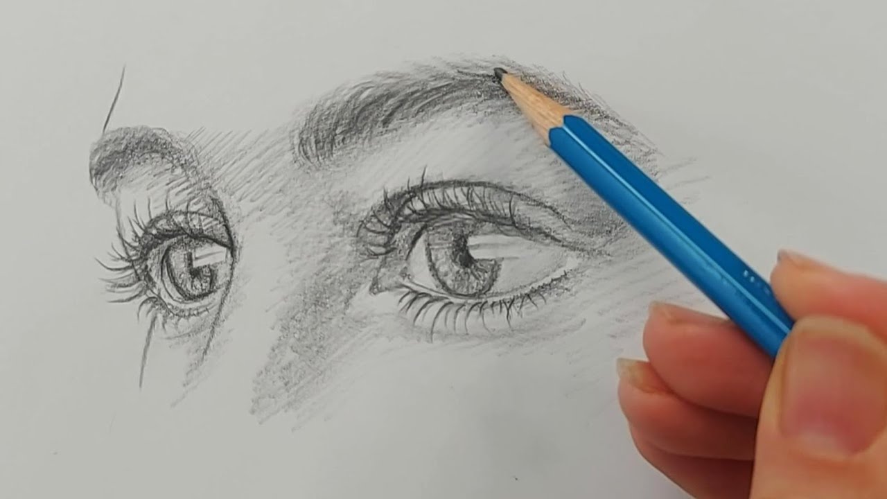 Drawing Realistic Eyes in 3/4 View: Step-by-Step Tutorial | short ...