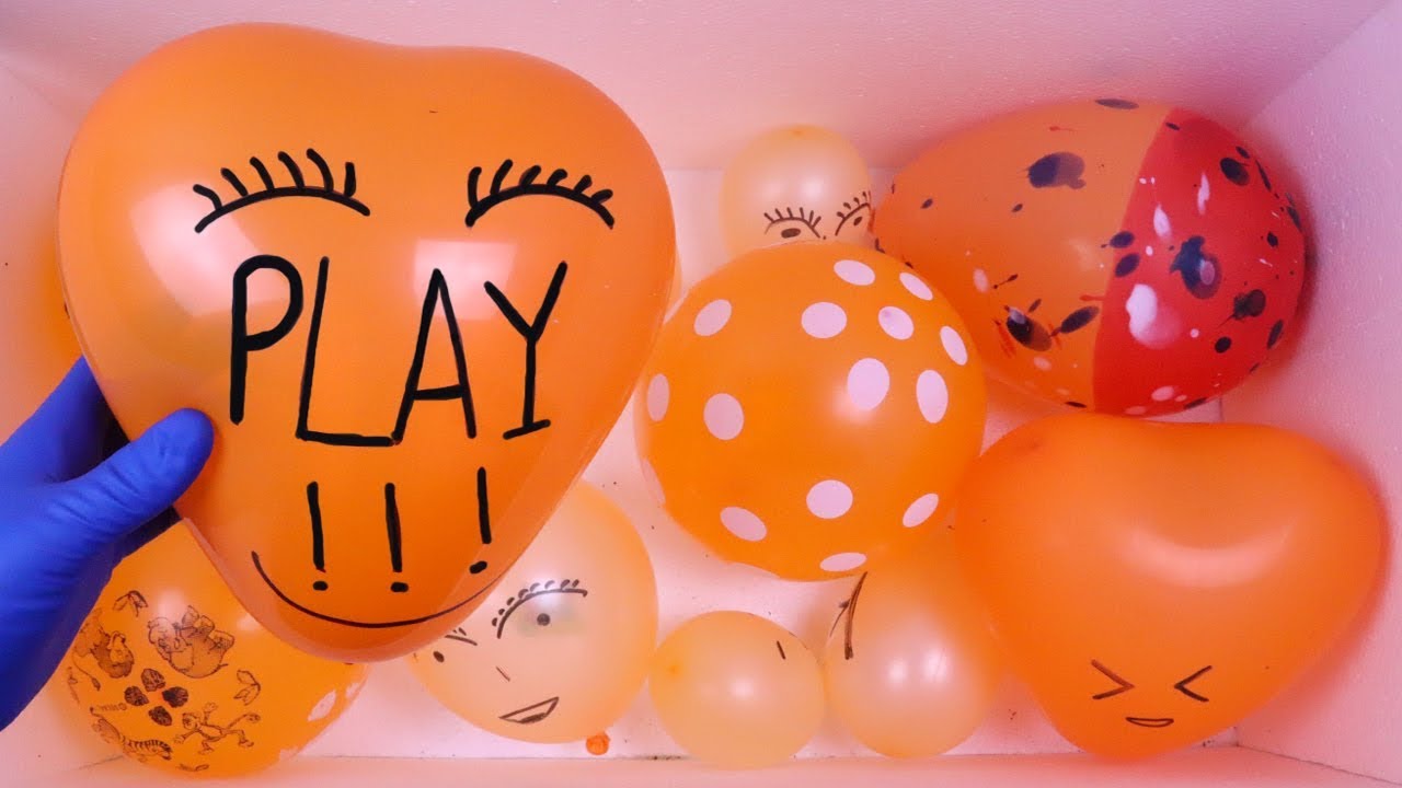 Many Orange Color Balloons Pops For Kids,toddler - Popping Balloons ...