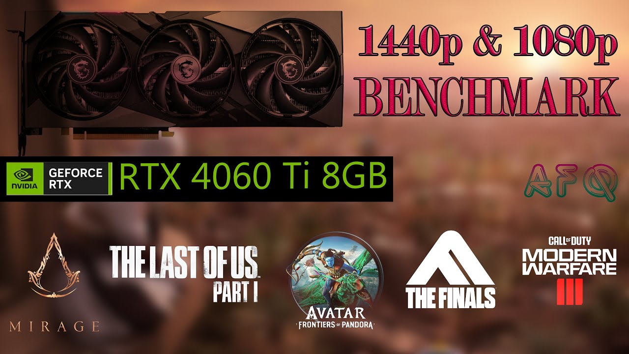 RTX 4060 Ti 8GB - Benchmarking 5 Games | 1080p & 1440p (with Intel Core ...