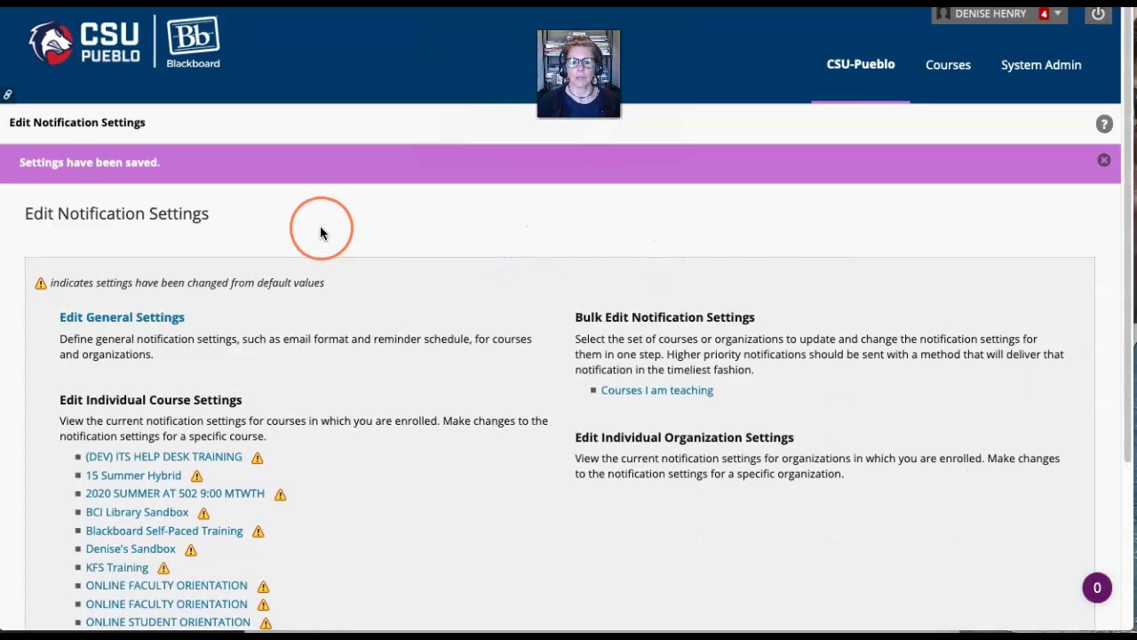 Blackboard How To Restore Default Notifications