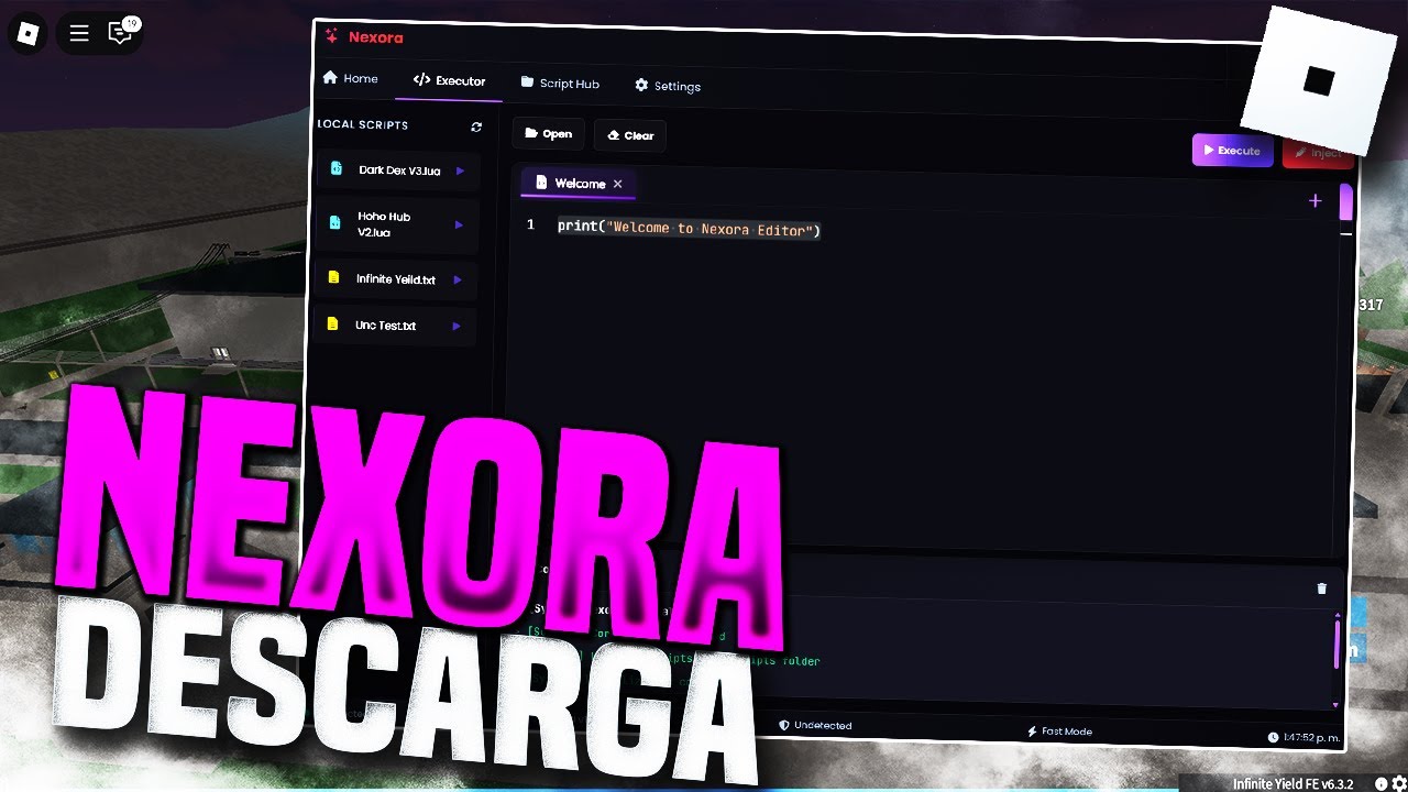 🤯[98% UNC] NEXORA EXECUTOR PARA ROBLOX PC Roblox EXPLOIT/EXECUTOR 🫣 ...