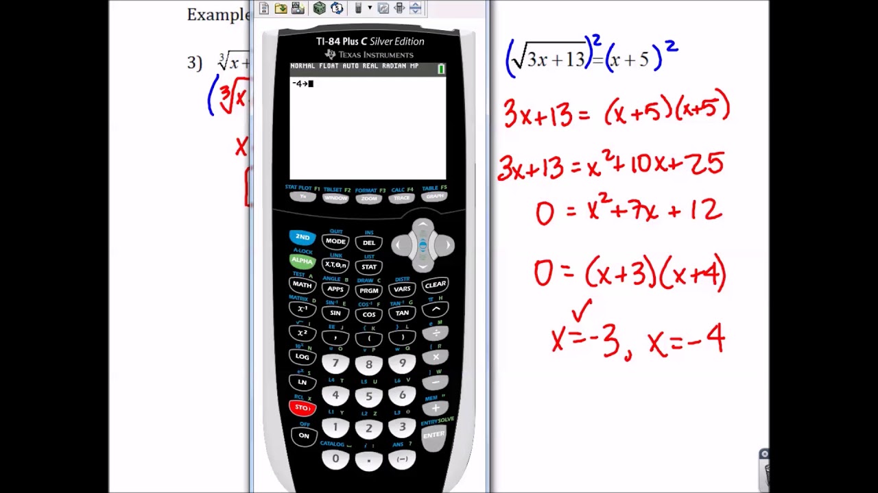Algebra 2 - Unit 5 - Day 4 - Solving Radical Equations - YouTube