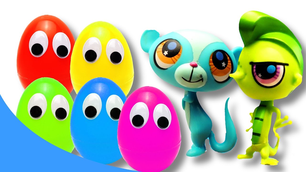 LPS Littlest Pet Shop Surprise Eggs Toys Unboxing video for Children ...