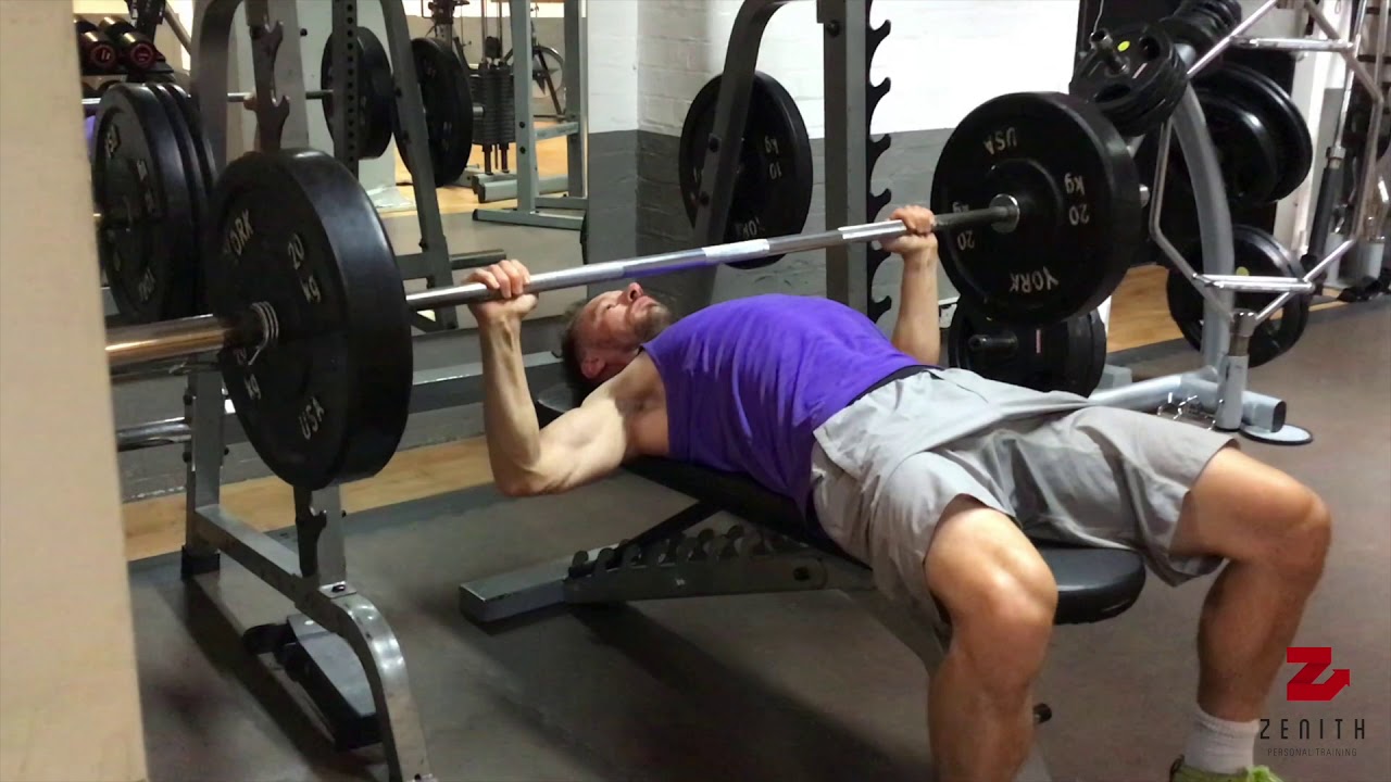 Barbell Flat Chest Press (Partials) - YouTube