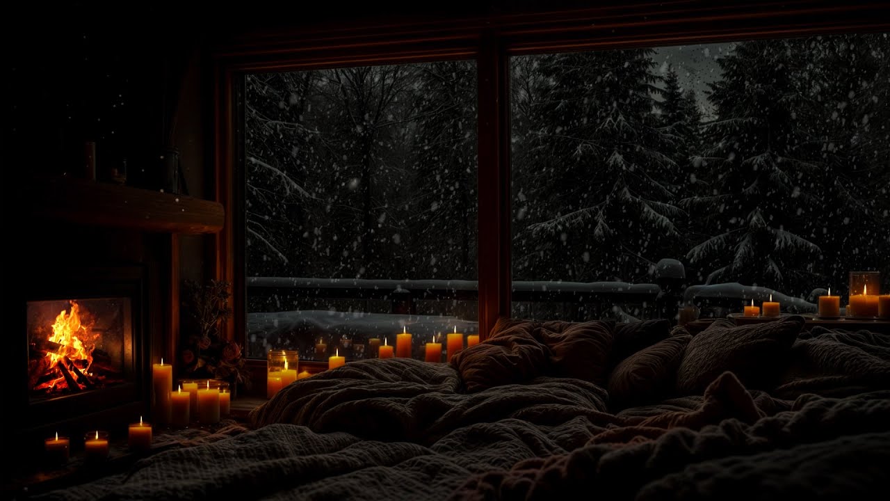 Winter Bliss ️ The Contrast of Snowy Chill and Fireplace Comfort ...