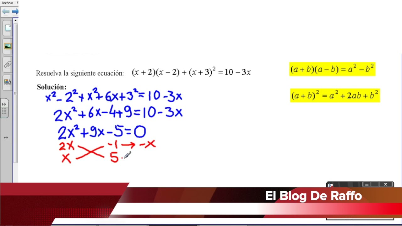 Ecuaciones con binomios al cuadrado - Productos notables (Tópicos de ...