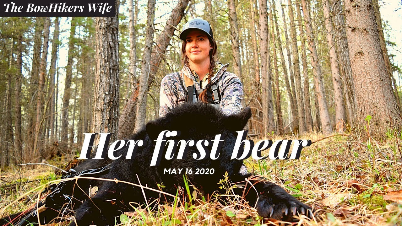 Bear hunting Alberta. Her first archery bear - YouTube