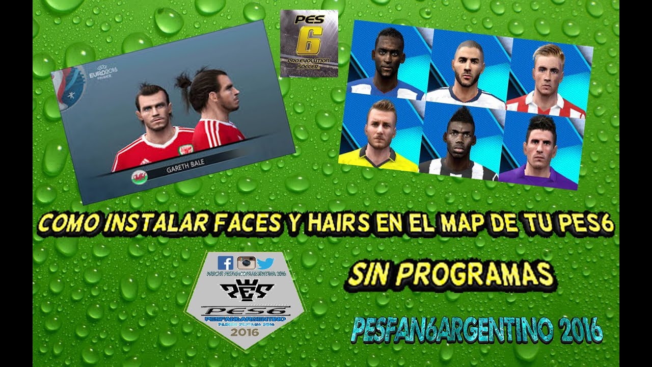 Como instalar Faces y Hairs en el Map del PES6 (sin programas) - YouTube