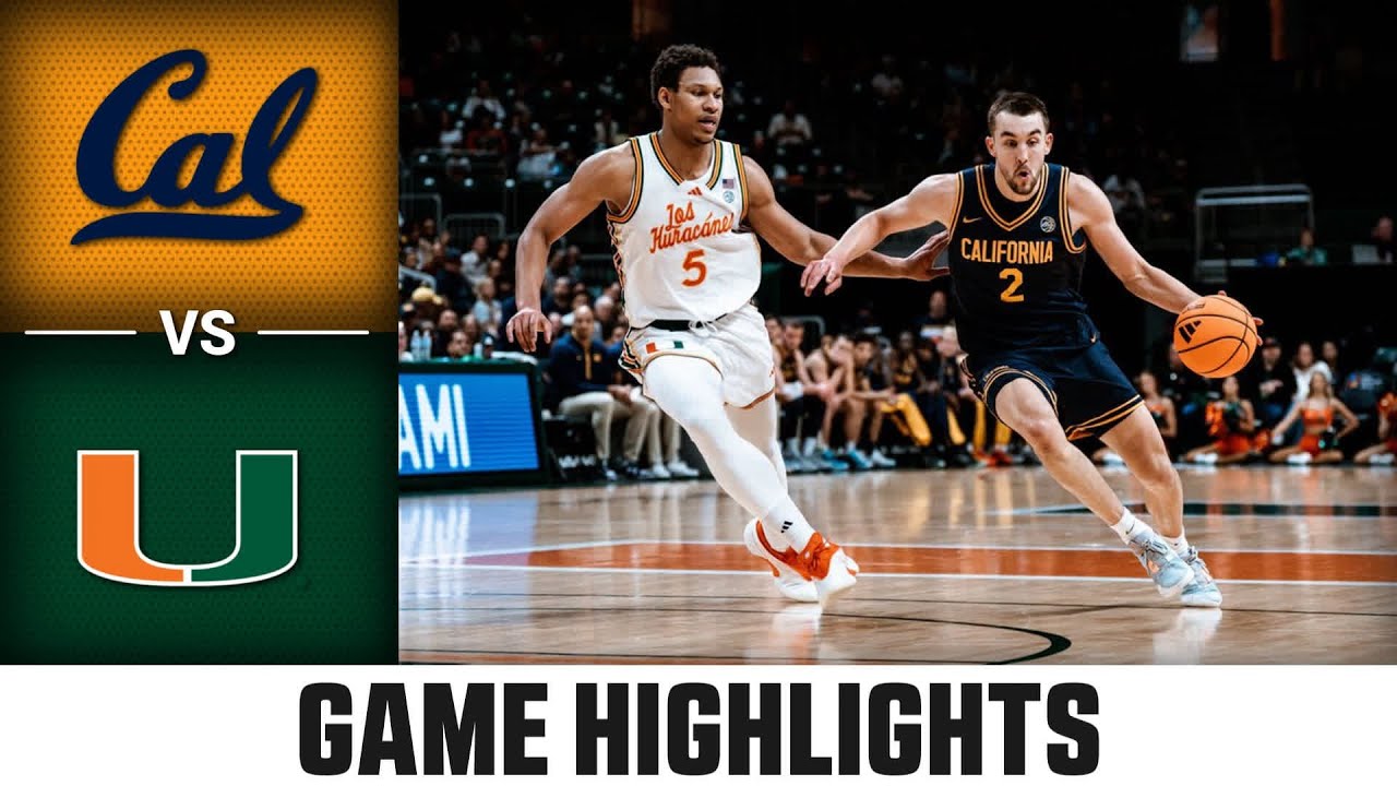 Cal vs. Miami Game Highlights | 2025-26 ACC Men's Basketball - YouTube